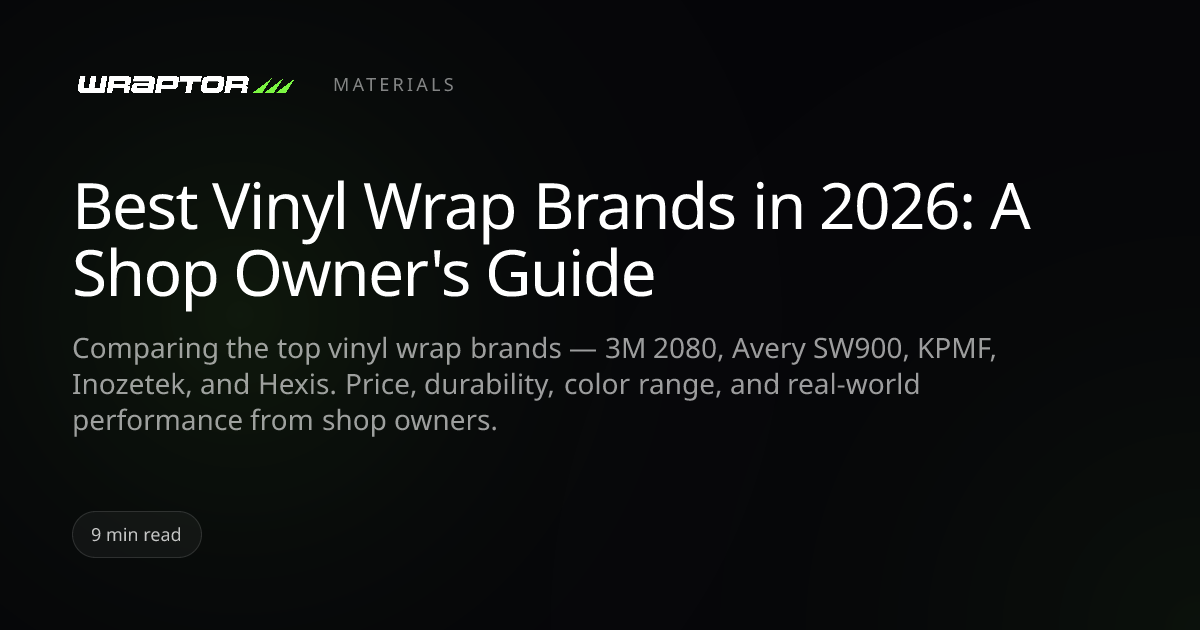 Best Vinyl Wrap Brands in 2026: A Shop Owner's Guide | Wraptor Blog